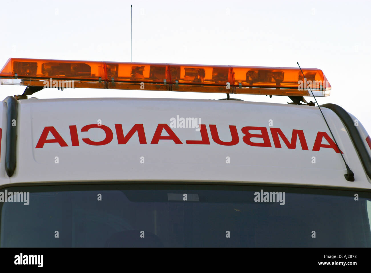 Top of ambulance in Spanish speaking country Stock Photo - Alamy