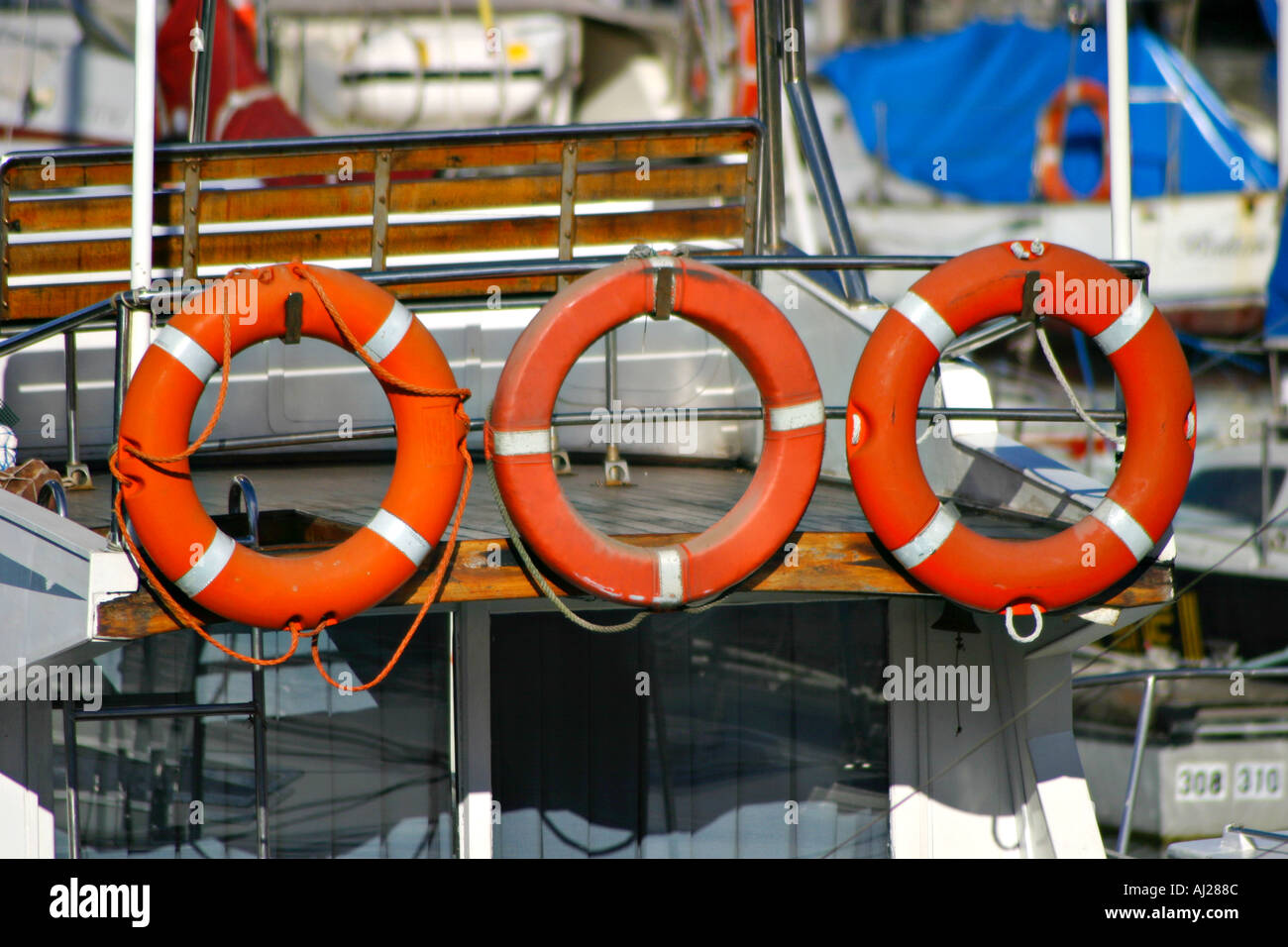 Life savers on boat Stock Photo - Alamy