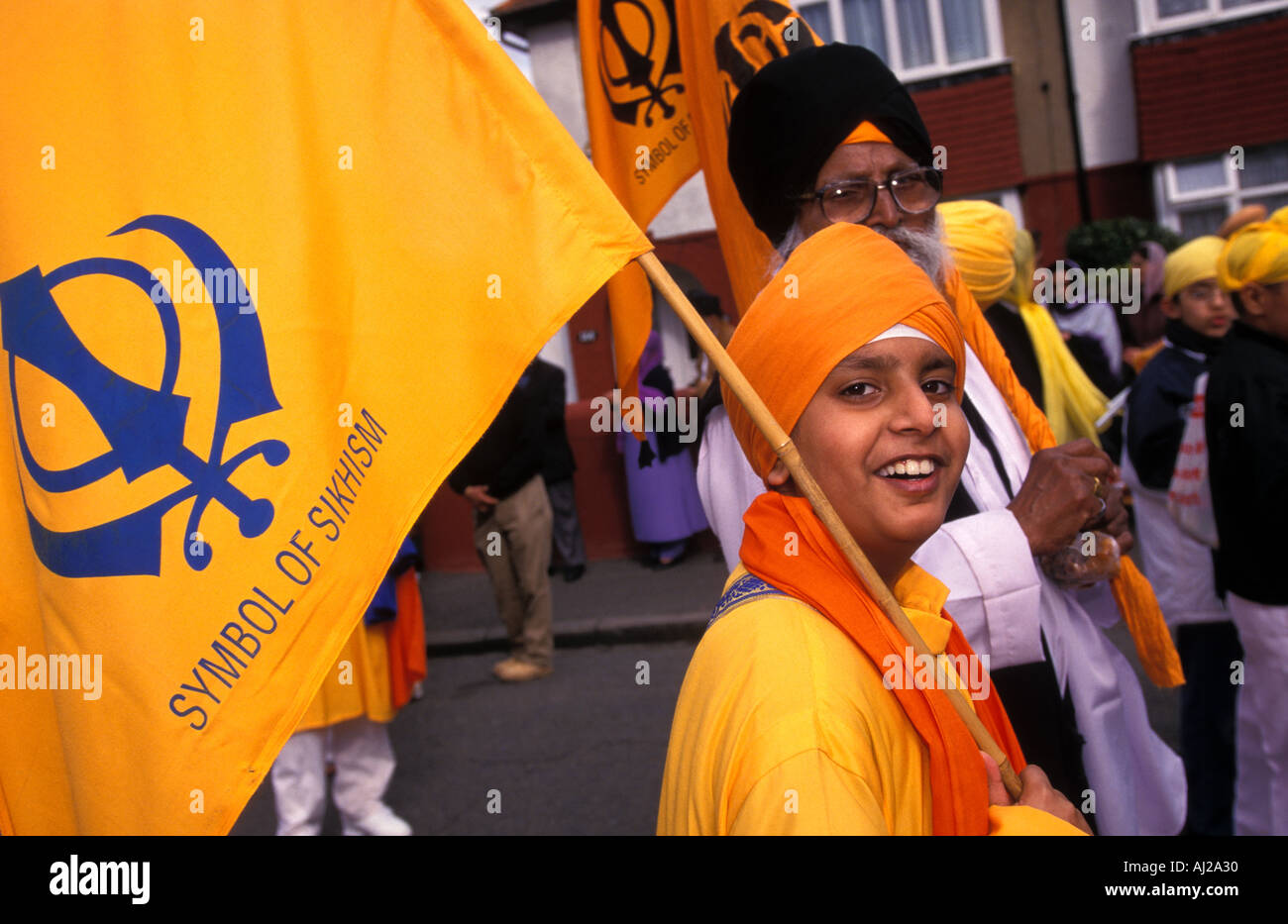 London sikh procession hi-res stock photography and images - Alamy
