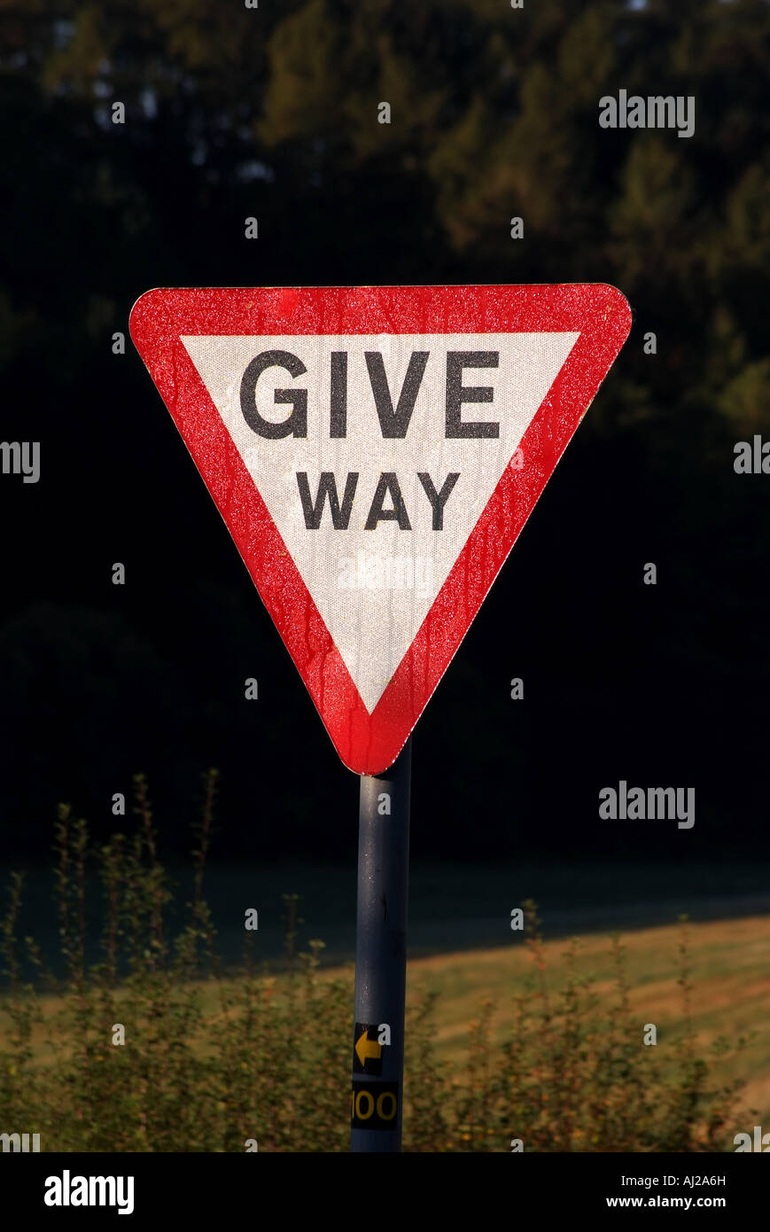 GIVE WAY ROAD SIGN. ENGLAND. UK Stock Photo - Alamy