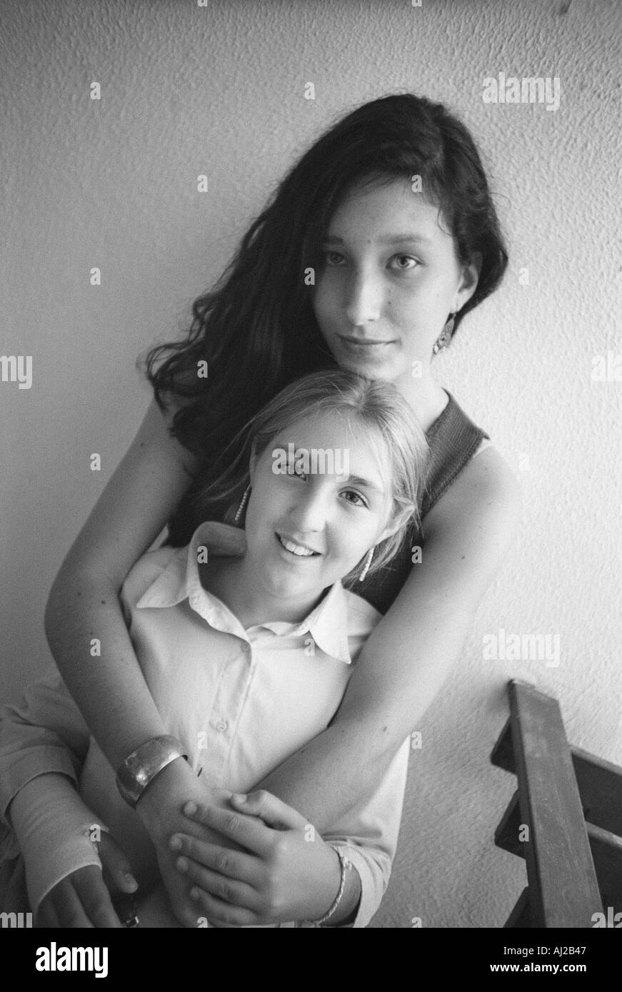 Two girls portrait Stock Photo - Alamy