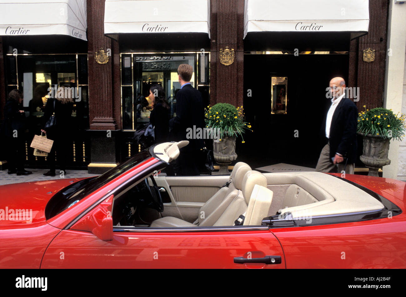Luxury open top car on New Bond Street London England UK Stock Photo ...