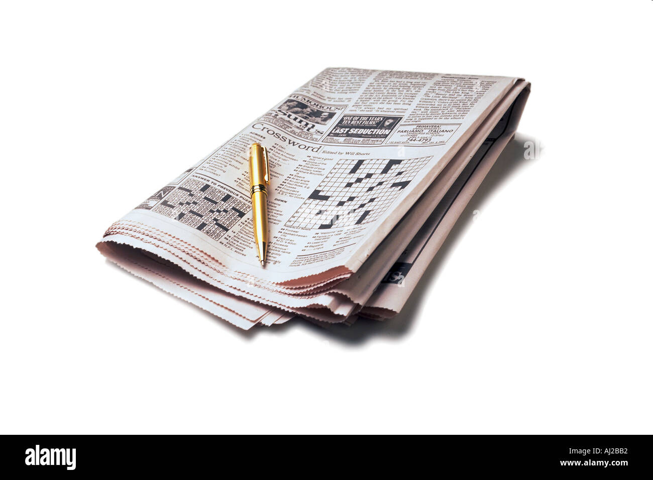 Crossword puzzle newspaper hi-res stock photography and images - Alamy
