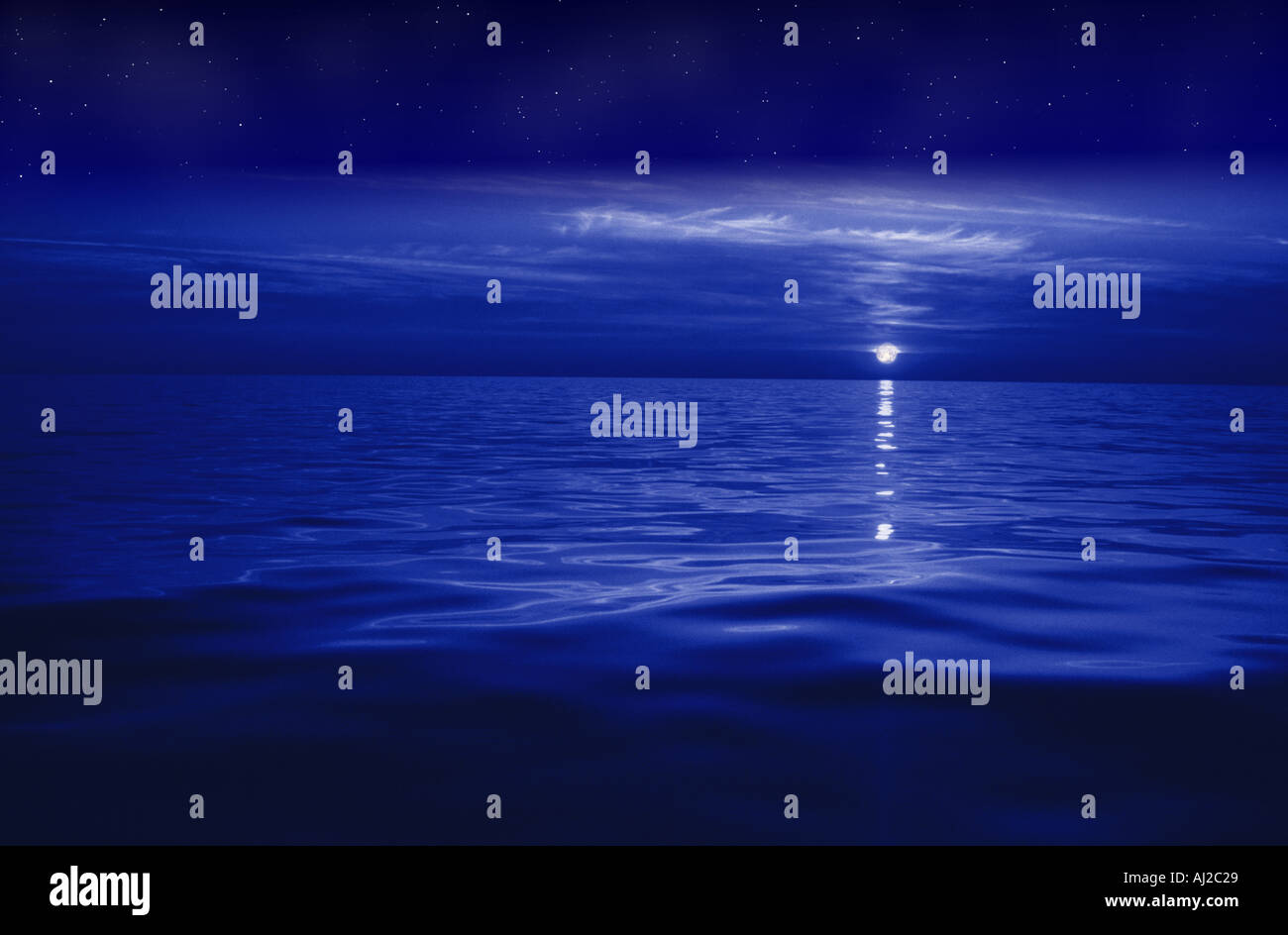 moonrise over sea Stock Photo - Alamy