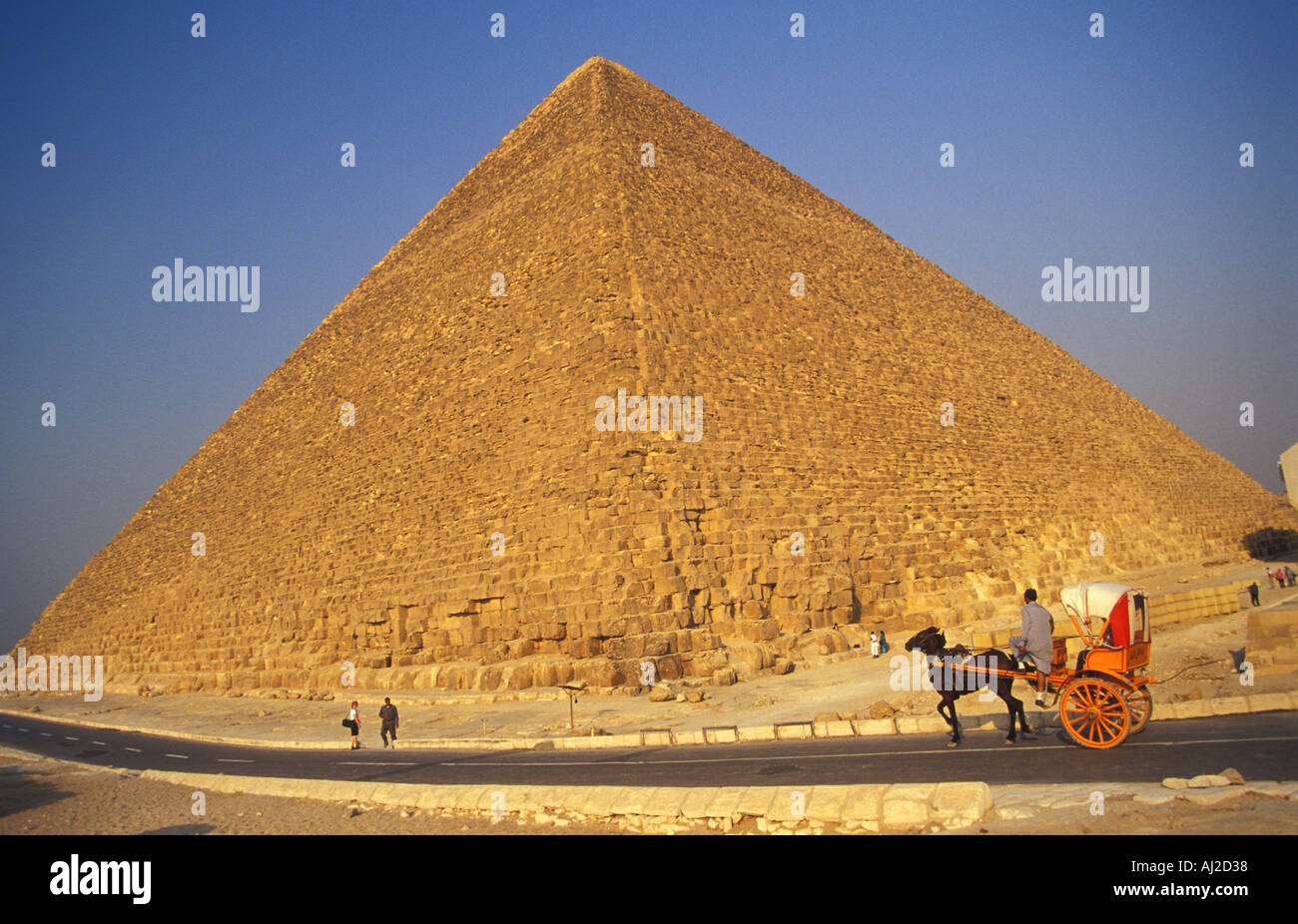 Horse Cart in Front of the Cheops Pyramid in Giza, Egypt Stock Photo ...