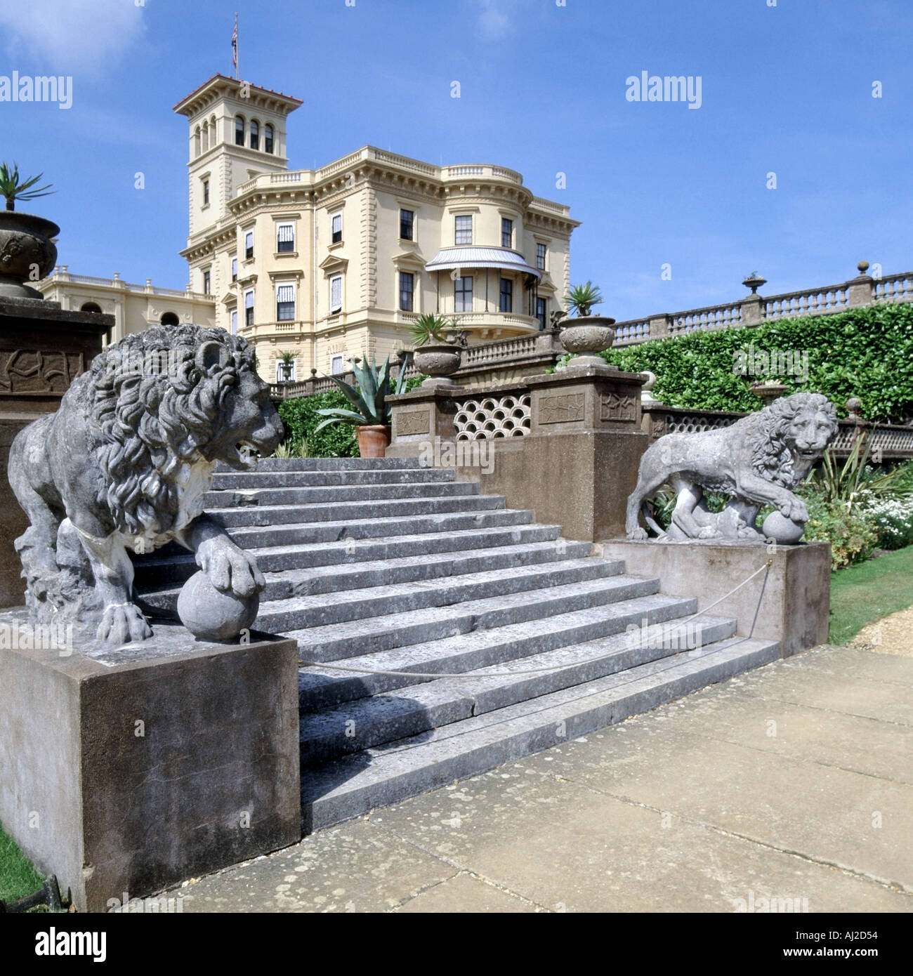 Historical Victorian Osborne House building & sculpture former royal ...