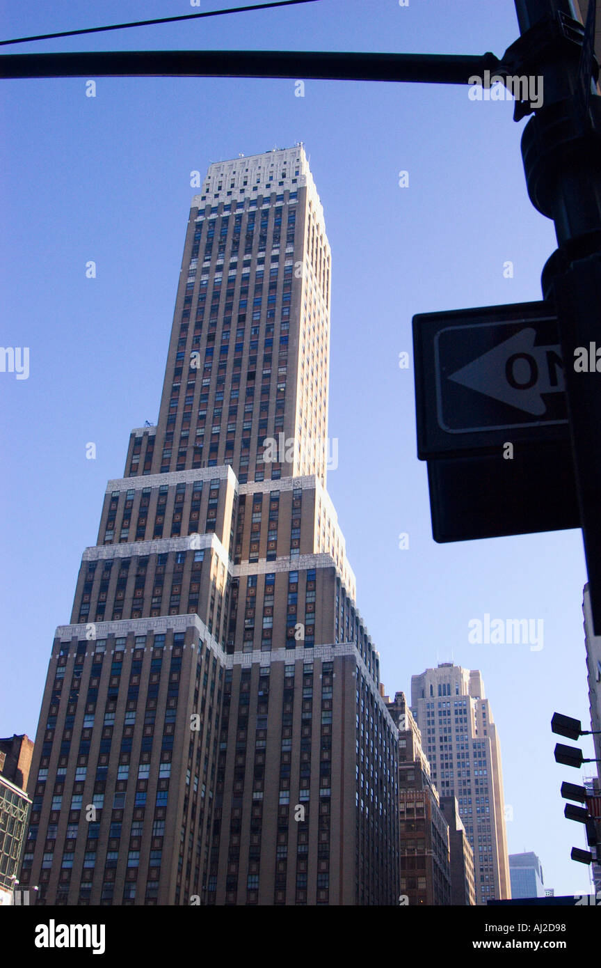 Office Building Traffic Signal in foreground New York City Stock Photo ...