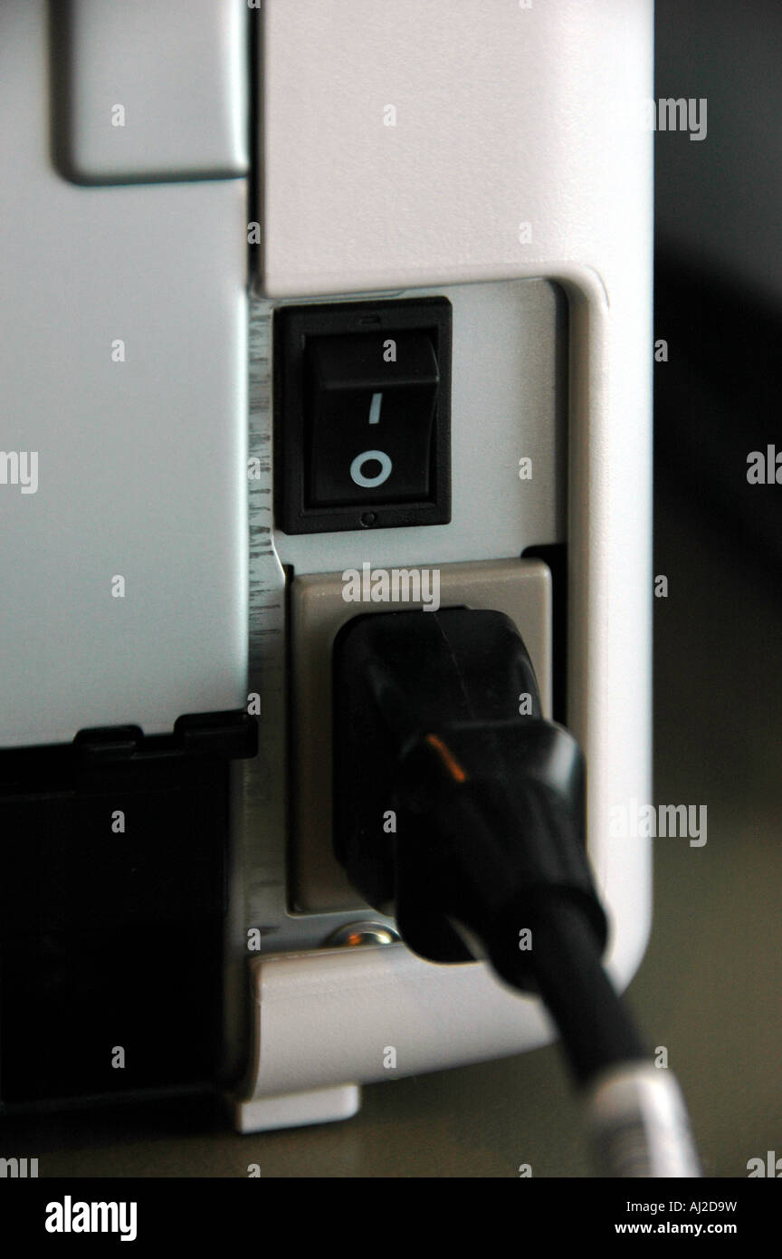 Printer power cable Stock Photo - Alamy