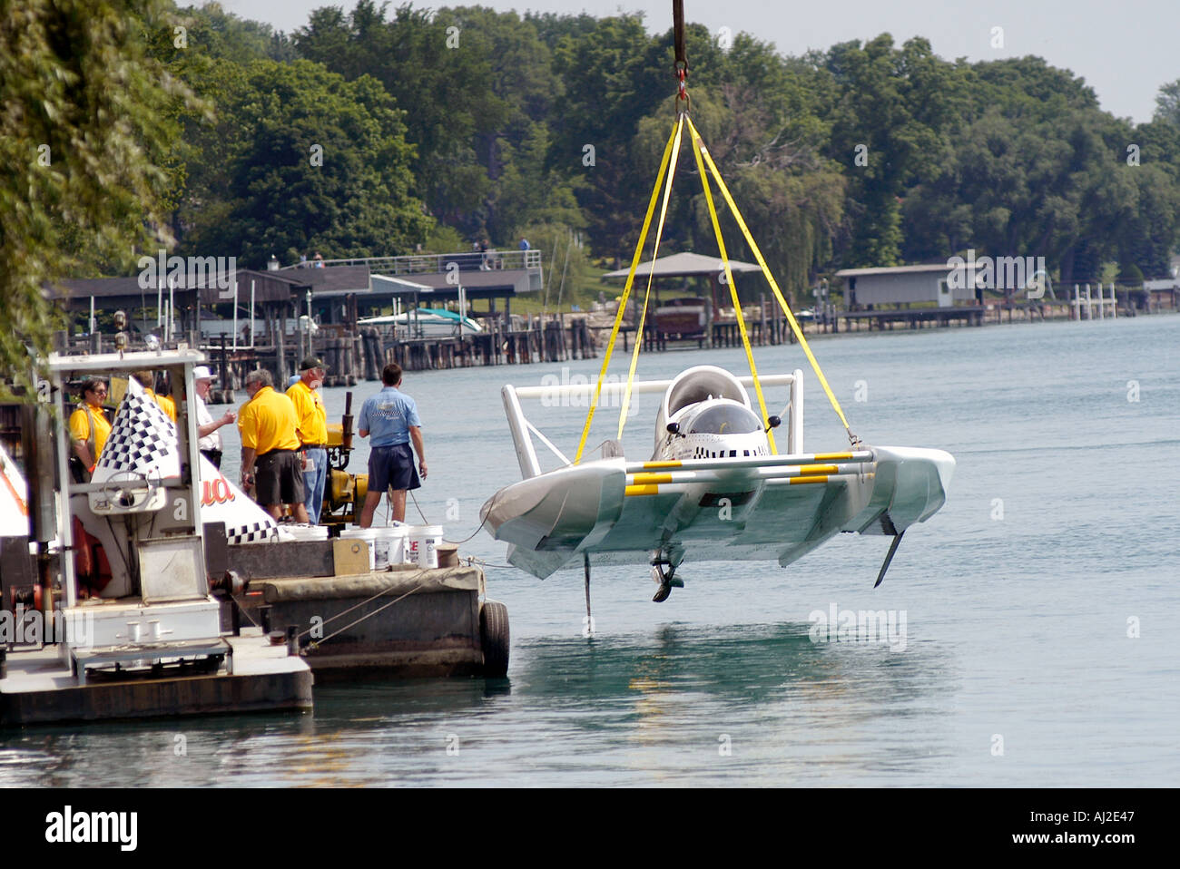Hydroplane Boats Race on the St Clair River Port Huron Michigan Stock ...