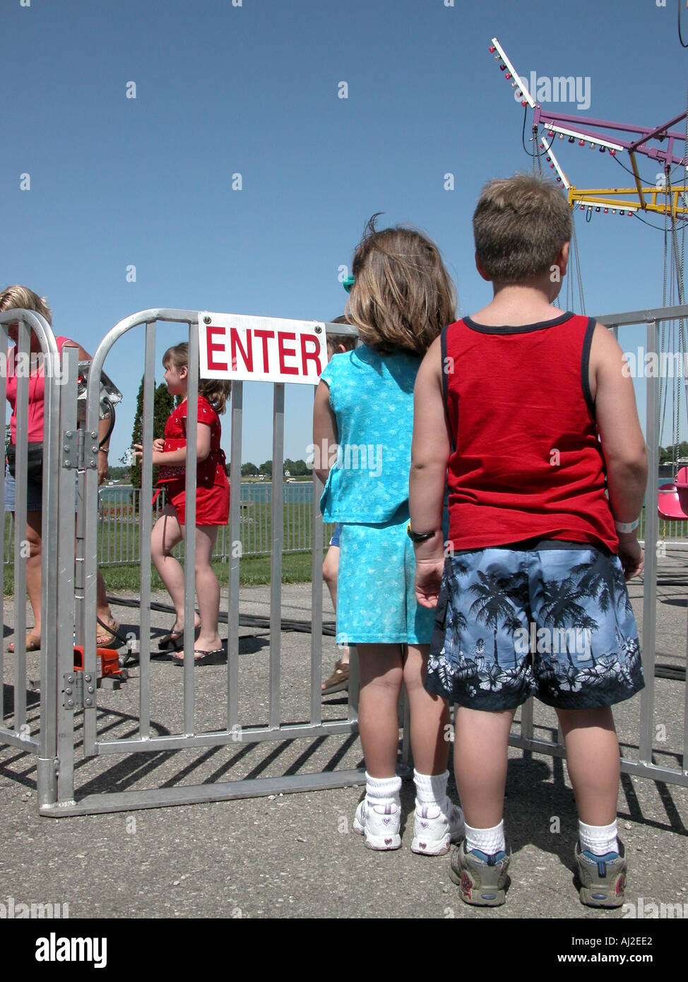 Sad Kids Waiting In Line