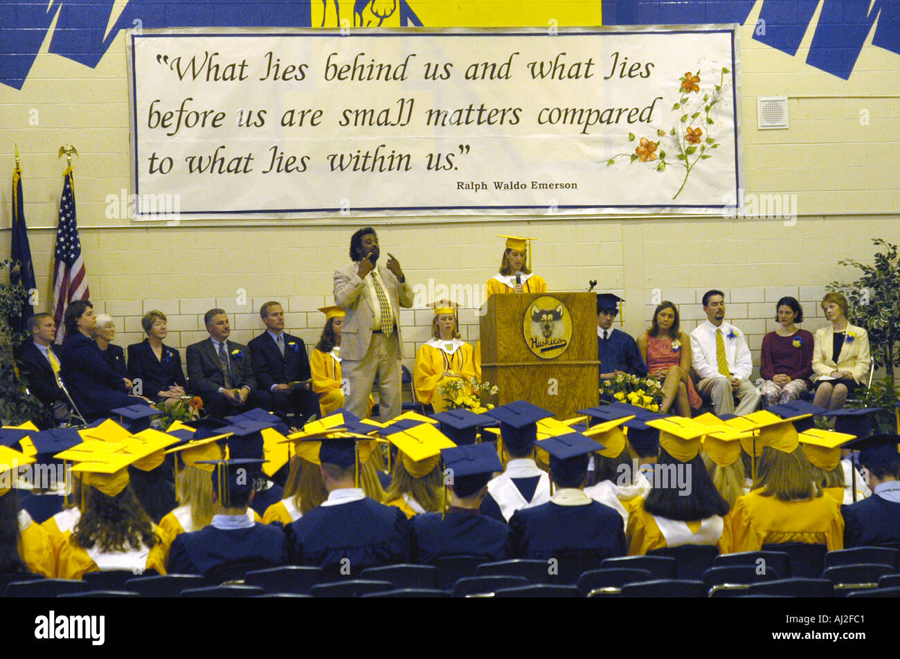 Sign Language Offered at High School Graduation Ceremonies Stock Photo ...