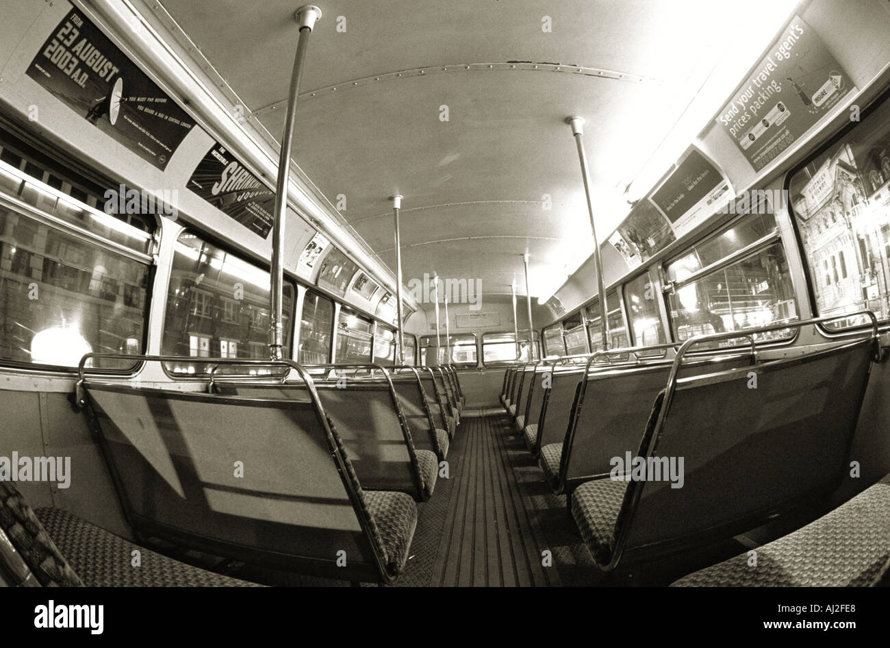 Doubledeck bus empty fisheye hi-res stock photography and images - Alamy