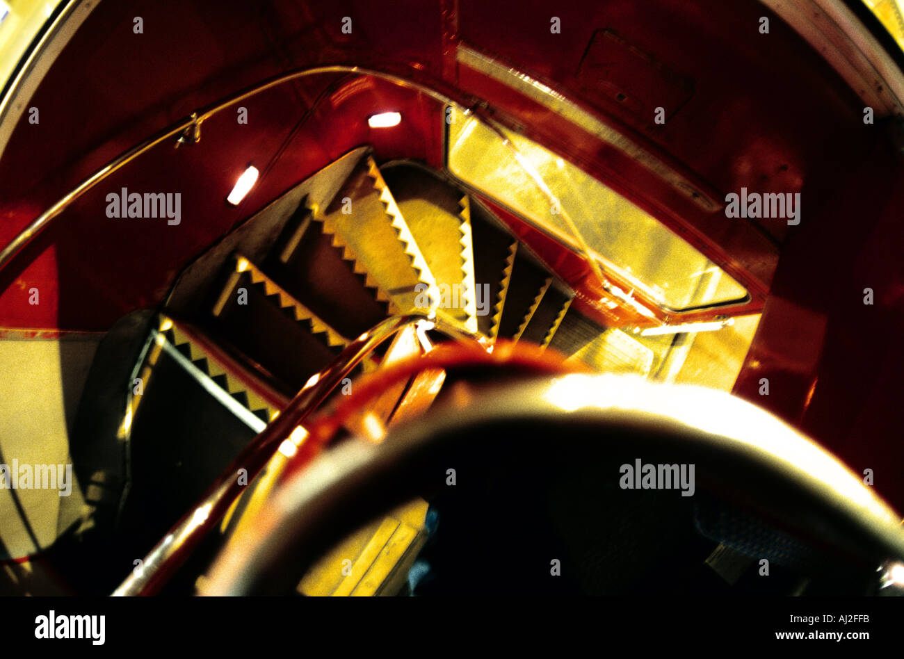 Doubledeck bus stair fisheye hi-res stock photography and images - Alamy