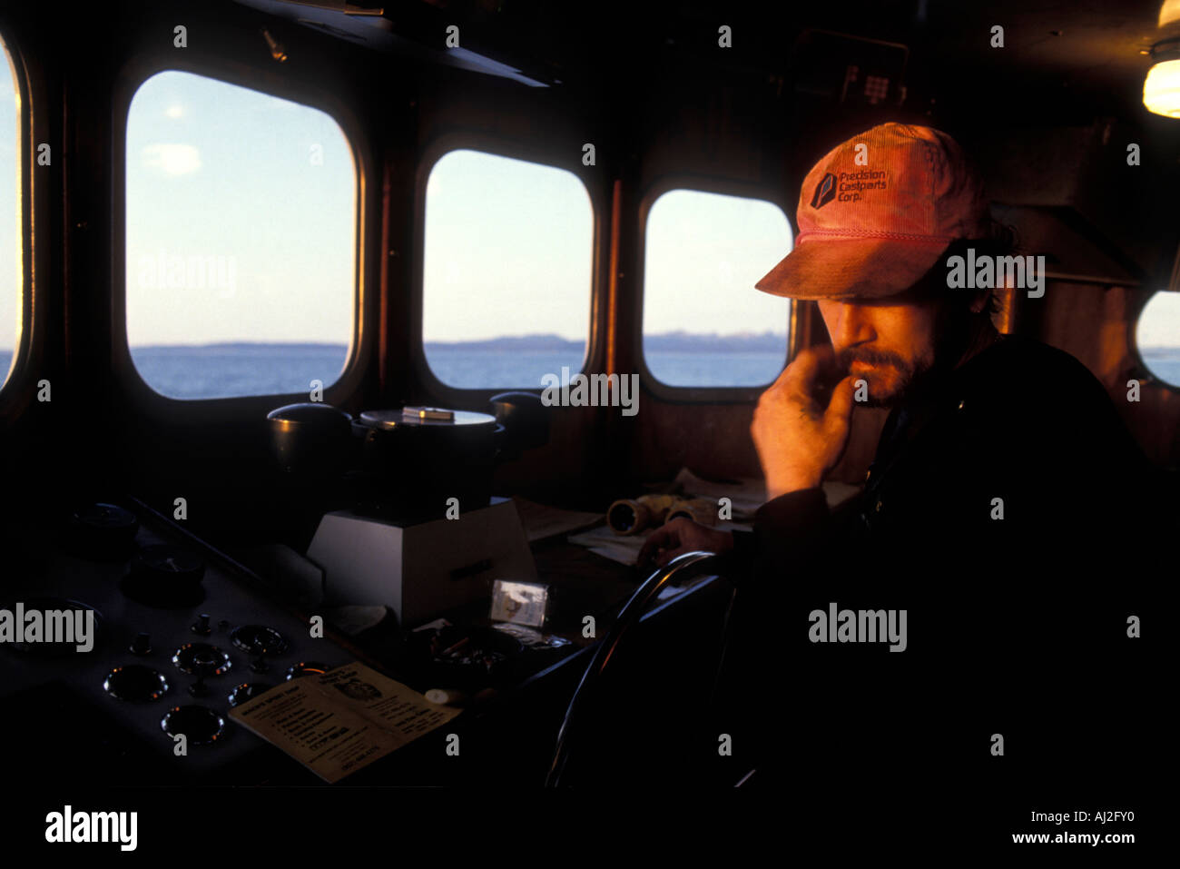 USA Alaska MR Steve Davis pilots commercial fishing boat Mar del Norte ...