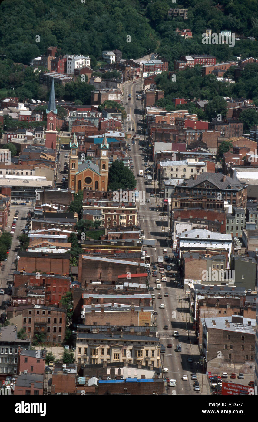 Cincinnati Ohio,Over The Rhine District Pine Street view from Carew ...