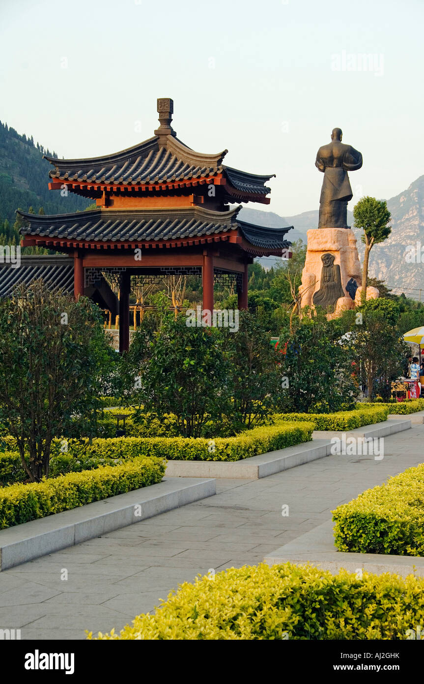 A pavilion and Kung Fu monument at Shaolin temple, the birthplace of ...