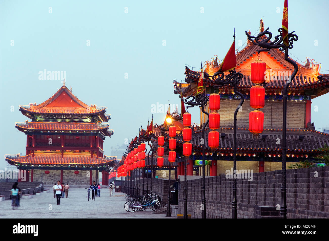 City wall and towers built during the first reign of Hongwu, the first ...