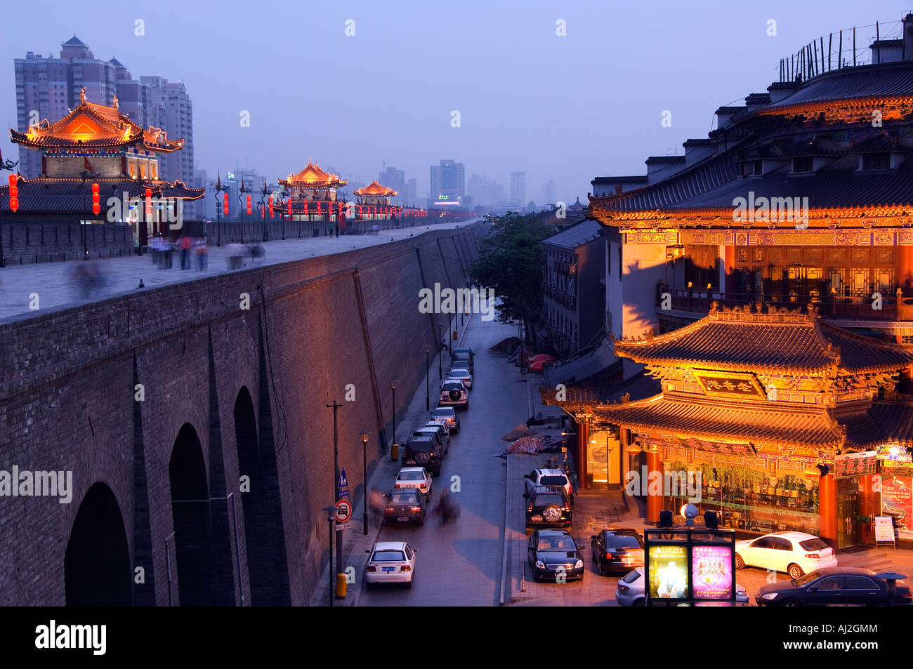 City wall and towers built during the first reign of Hongwu, the first ...
