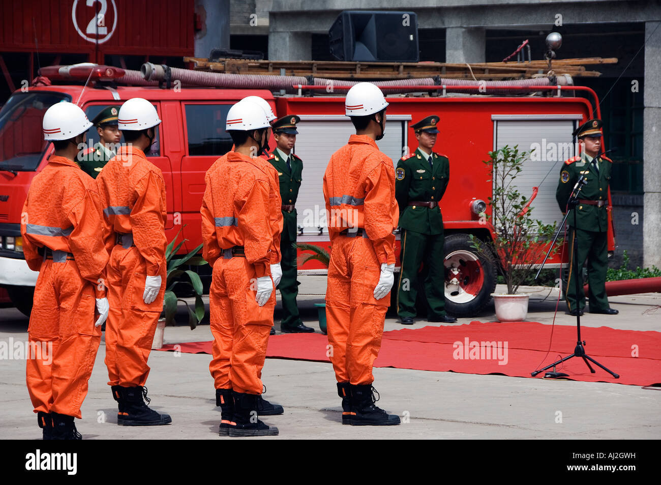 Fire Station opening ceremony, Pingyao City, Shaanxi Province, China ...
