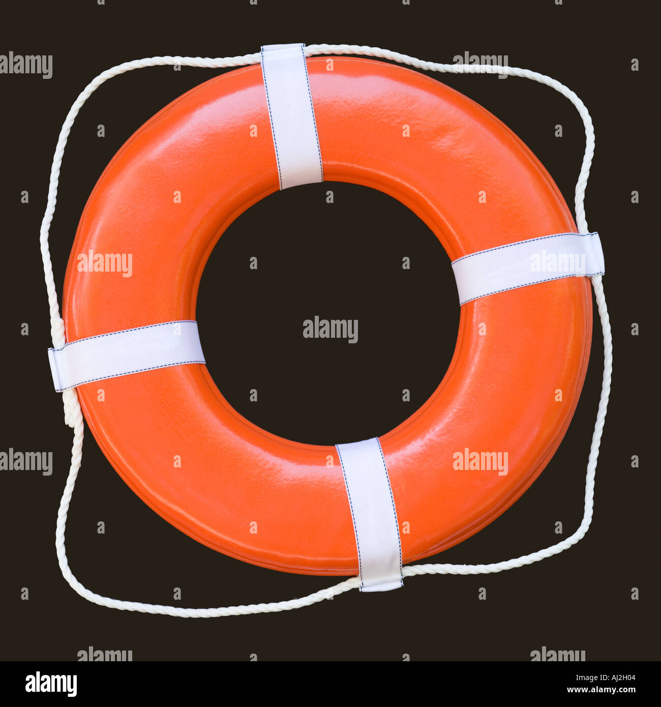 Life preserver on black background Stock Photo - Alamy