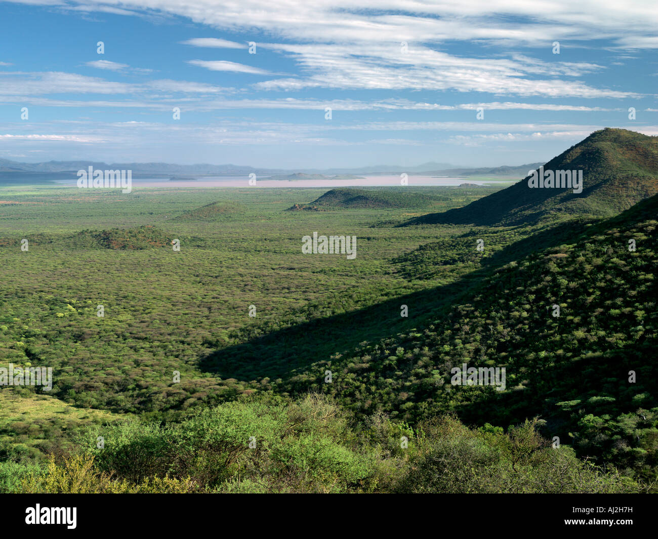 Lake Baringo from the Laikipia escarpment, Kenya Stock Photo - Alamy