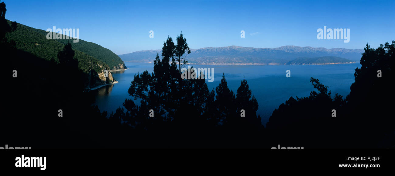 Europe Greece Macedonia Prespa Lakes National Park Morning sun lights ...
