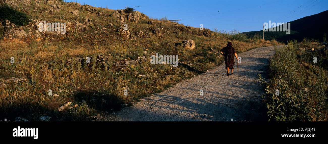 Europe Greece Macedonia Prespa Lakes National Park Psarades Elderly ...