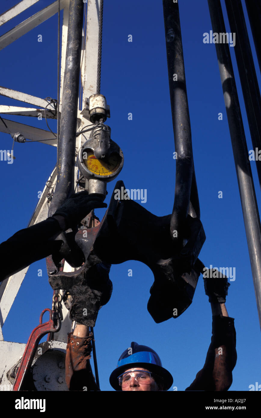 Canada Alberta MR Ron Bull works on Cactus Drilling Co oil rig on ...