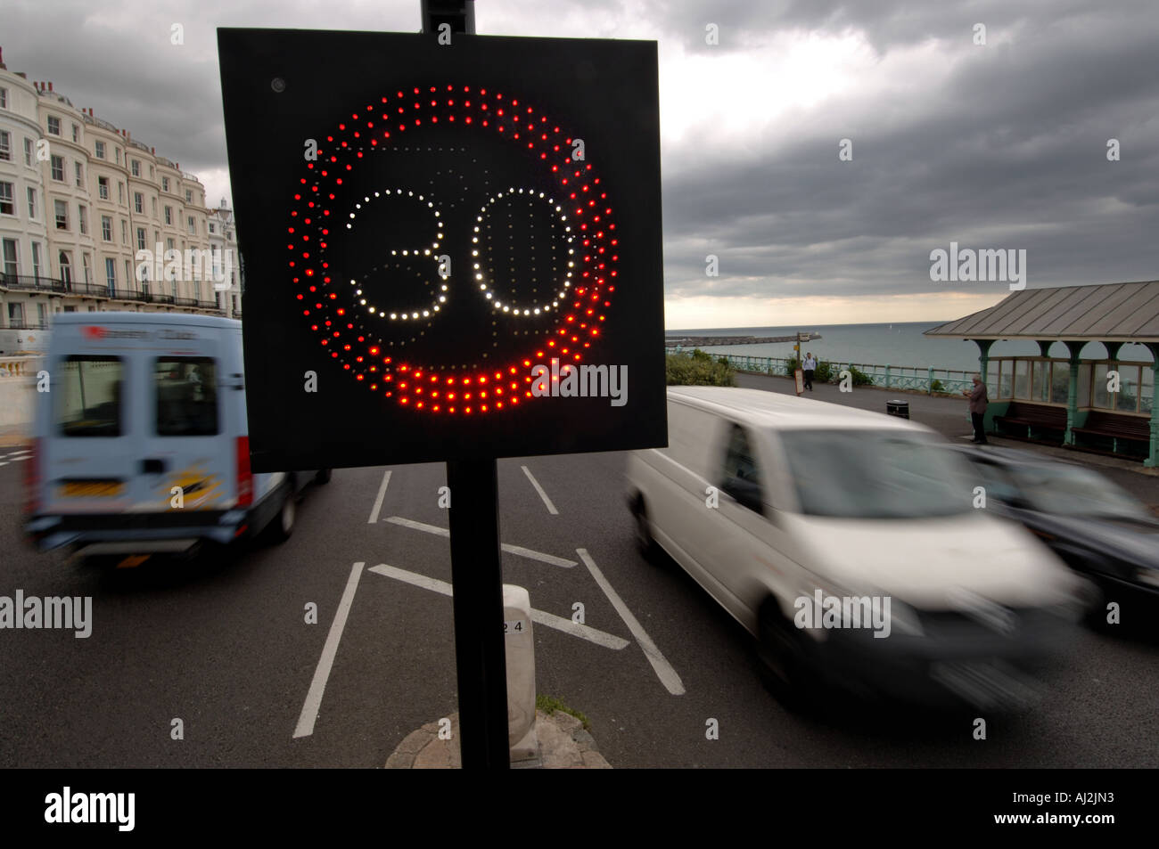 Flashing speed limit sign hi-res stock photography and images - Alamy