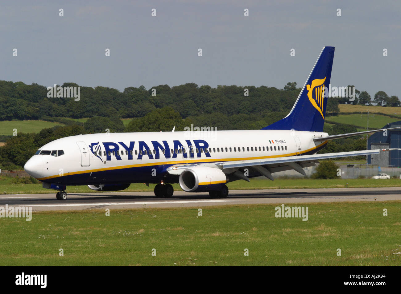 Ryanair budget airline Boeing 737 800 seen landing at Bristol airport ...
