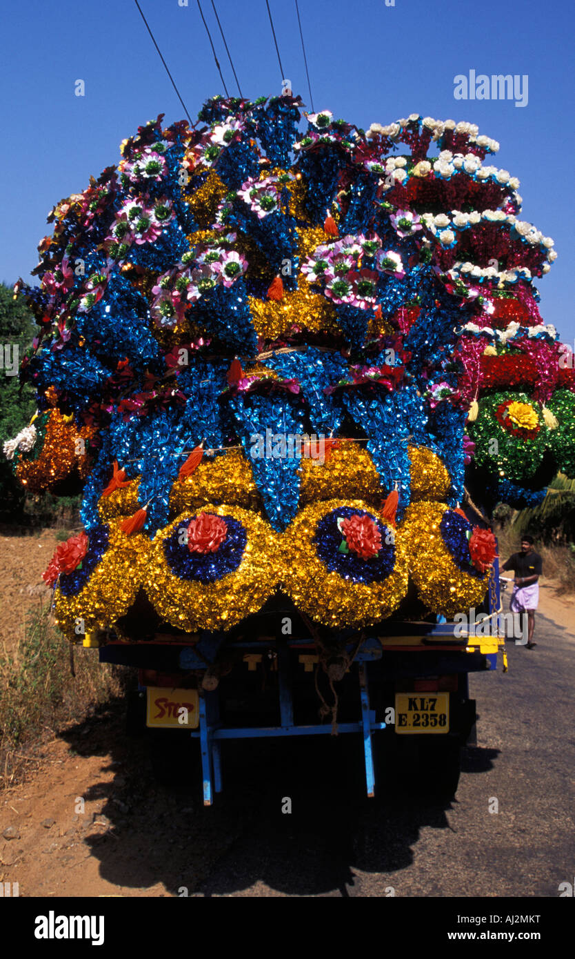 South India Kerela Village Life Festival Flower Lorry Stock Photo - Alamy