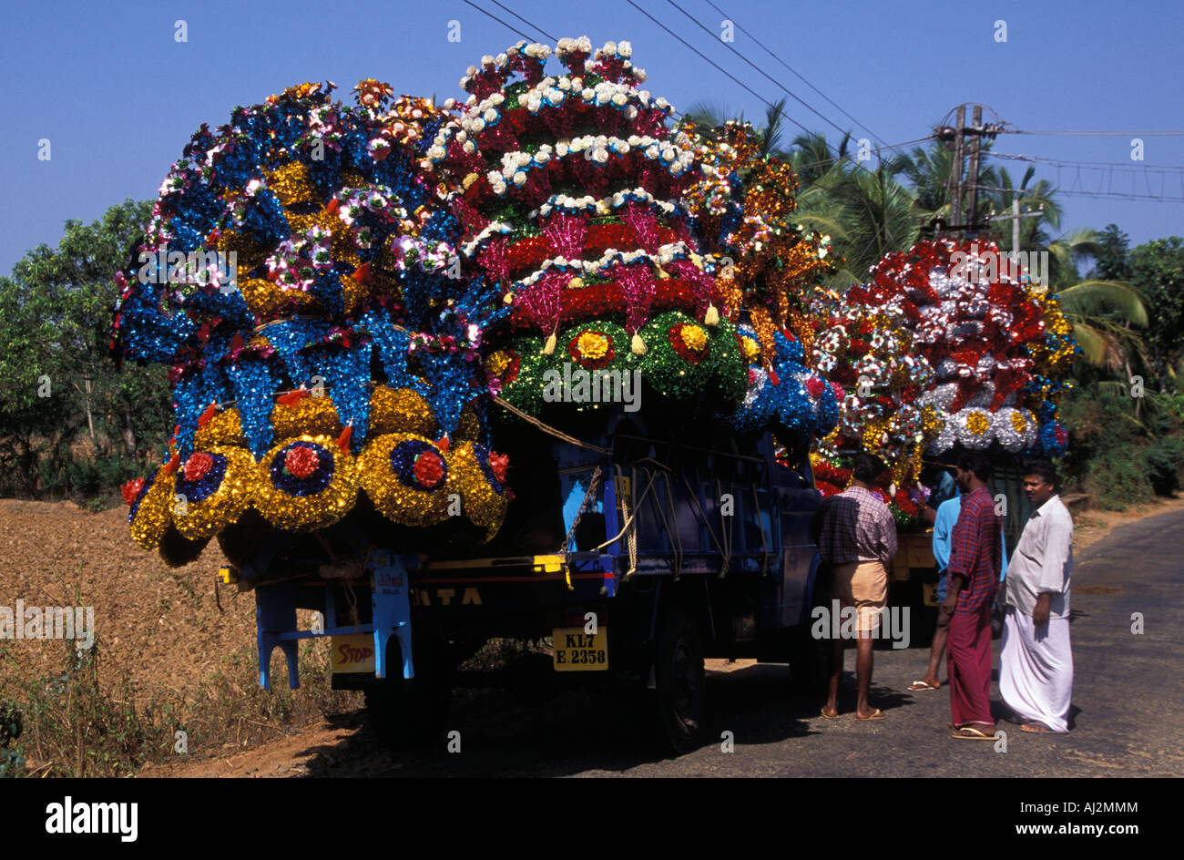 South India Kerela Village Life Festival Flower Lorry Stock Photo - Alamy