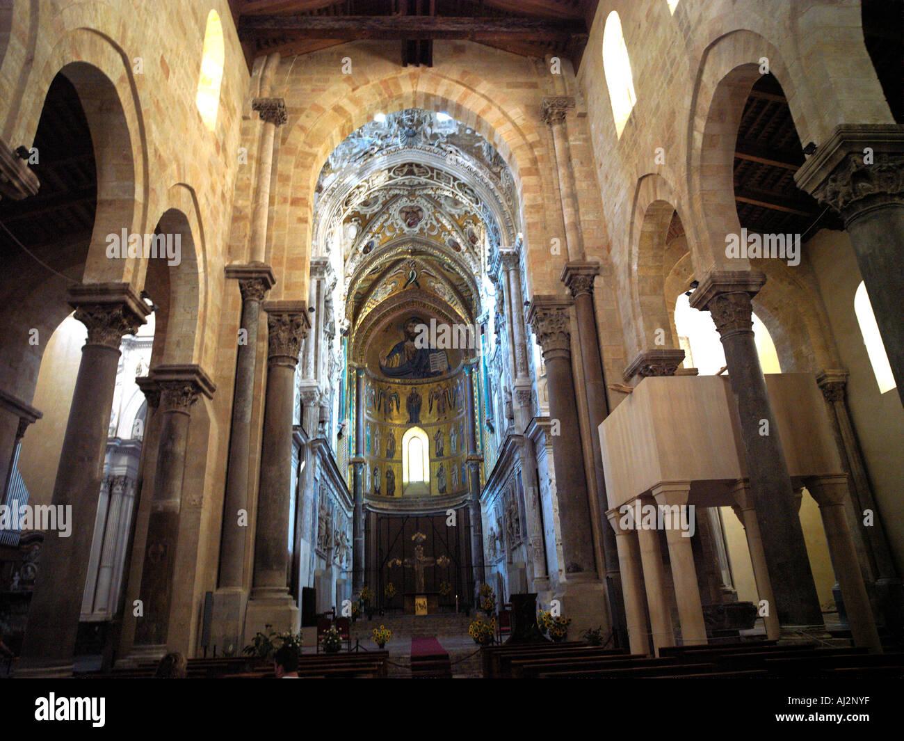 Cefalu Sicily Italy Cefalu Cathedral Christ Pantocrator Founded by King ...