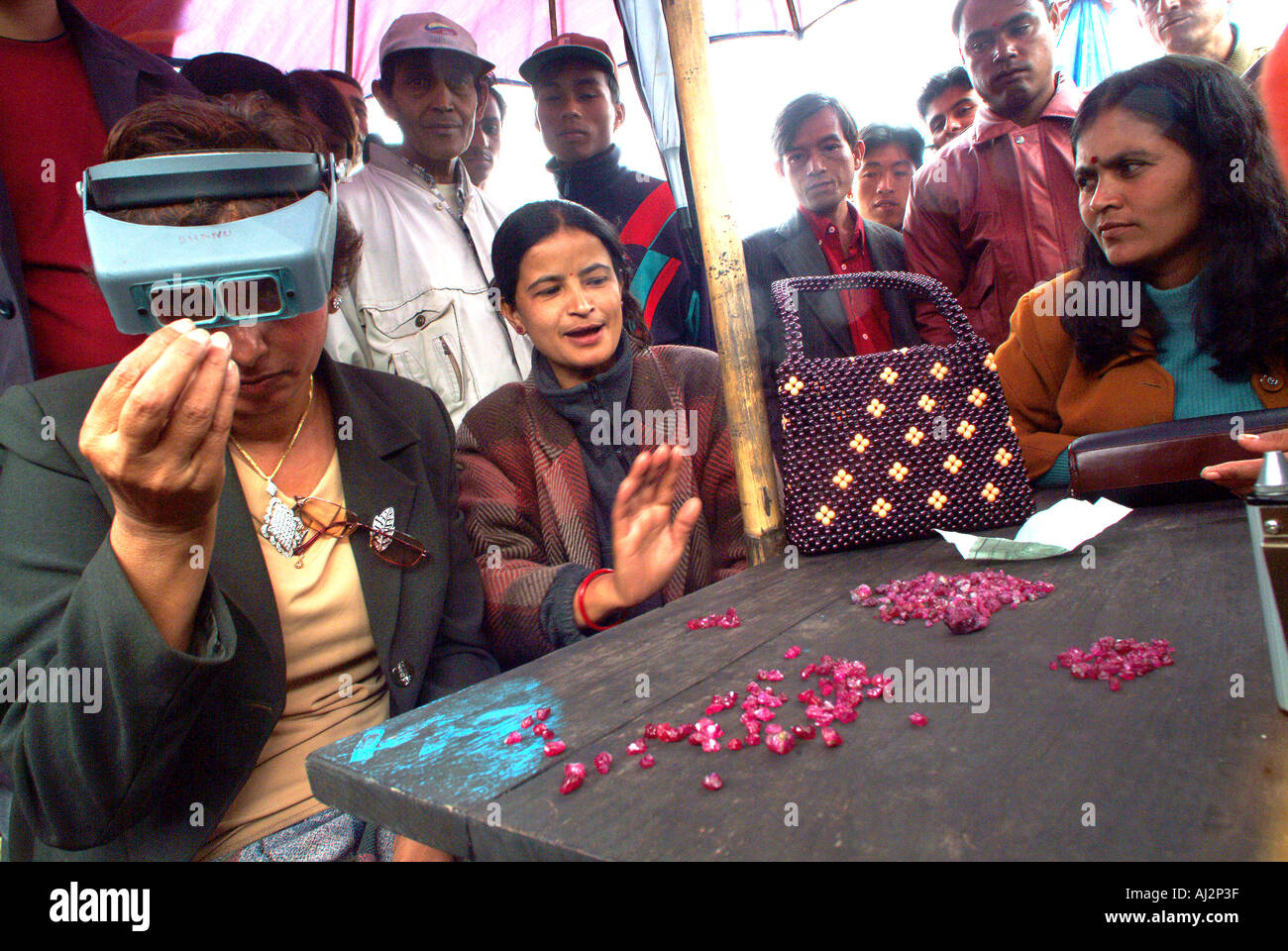 Mogok gemstone market Hia Pwe Stock Photo - Alamy