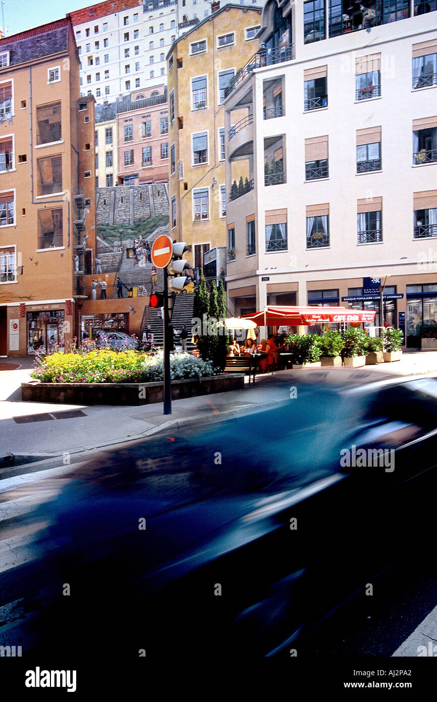 Croix Rousse fresco of Canuts Stock Photo - Alamy