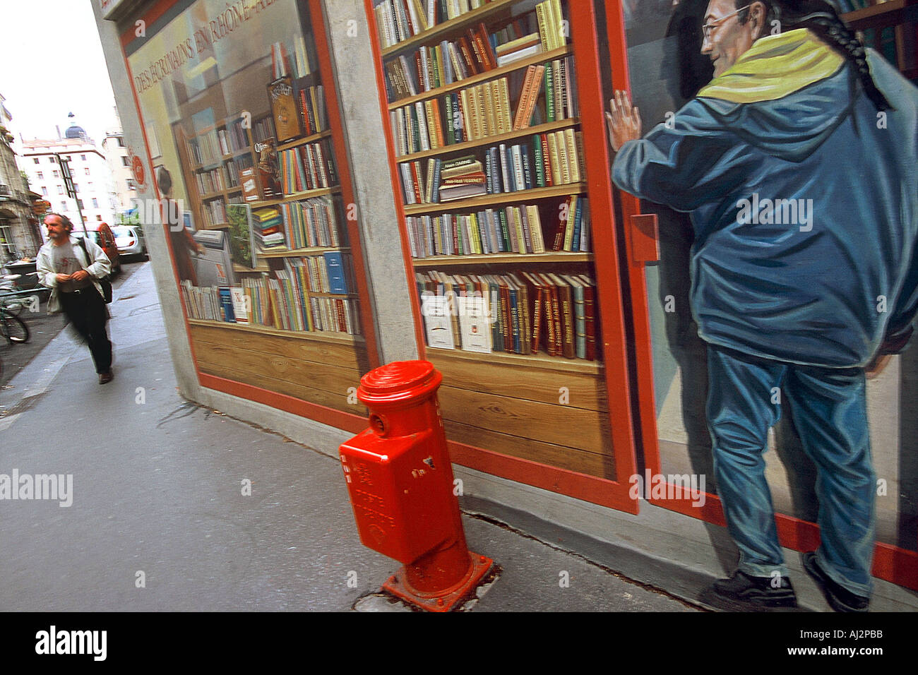 Presque Ile fresco of a library Stock Photo - Alamy