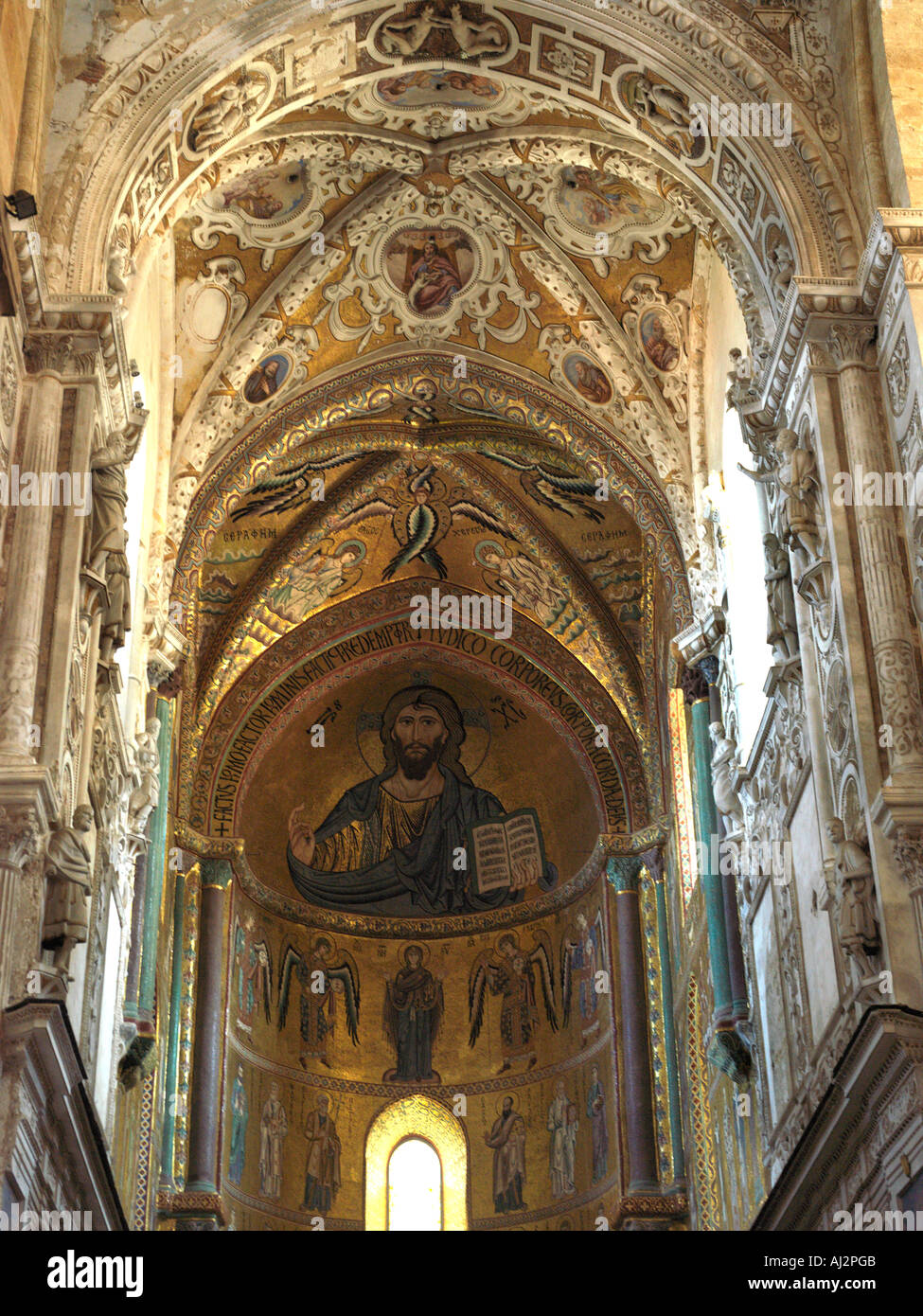 Cefalu Sicily Italy Cefalu Cathedral Christ Pantocrator Founded by King ...