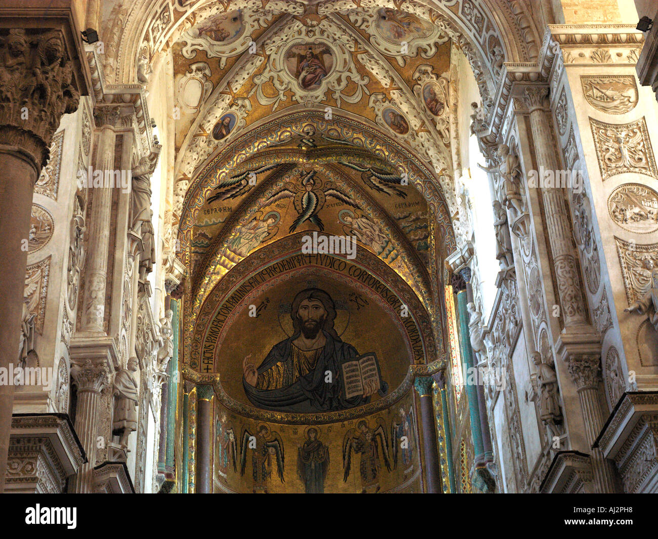 Cefalu Sicily Italy Cefalu Cathedral Christ Pantocrator Founded by King ...