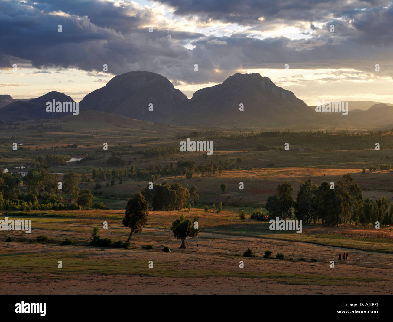 The countryside around Ambalavao in late afternoon light, Madagascar ...