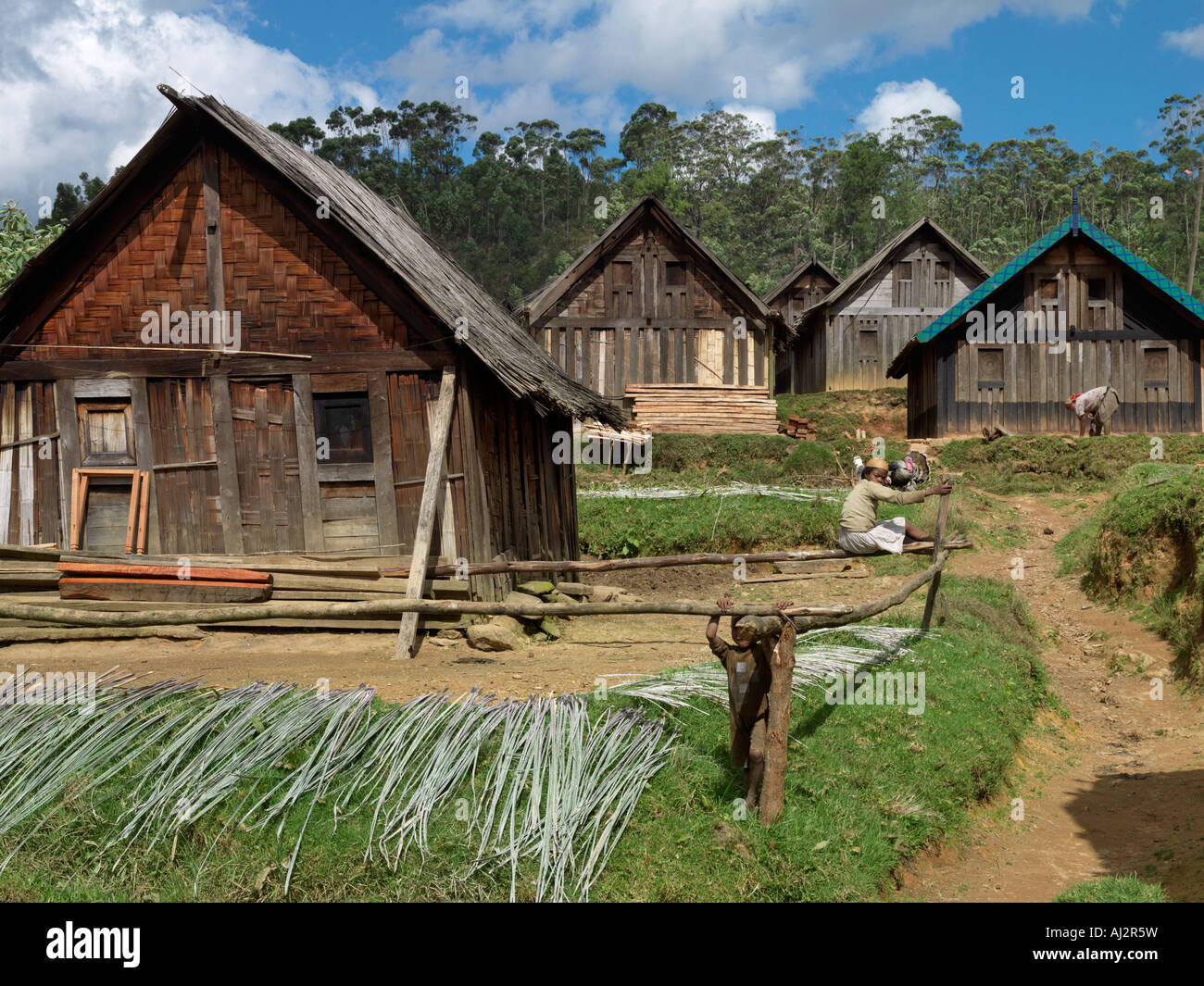 The Zafimaniry village of Ifasina where houses are made of wood or ...