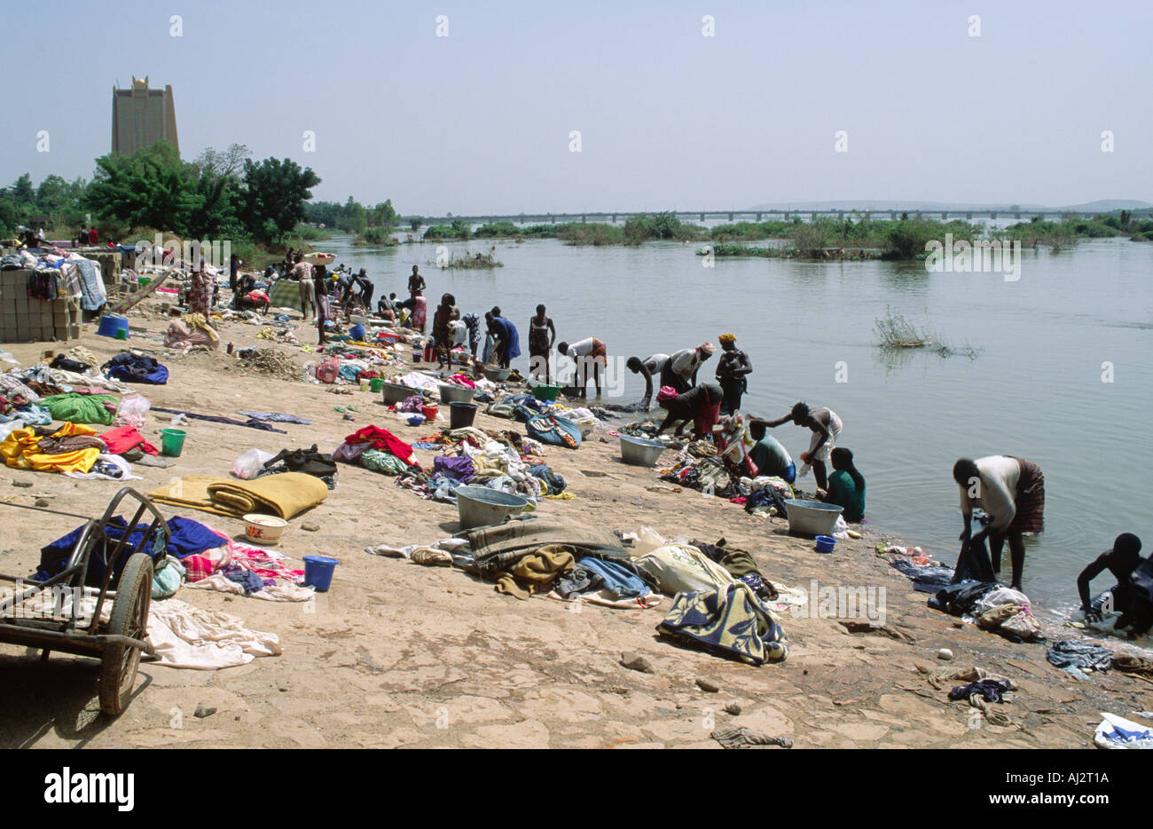 Women washing clothes on the banks of the Niger River. For some it's ...