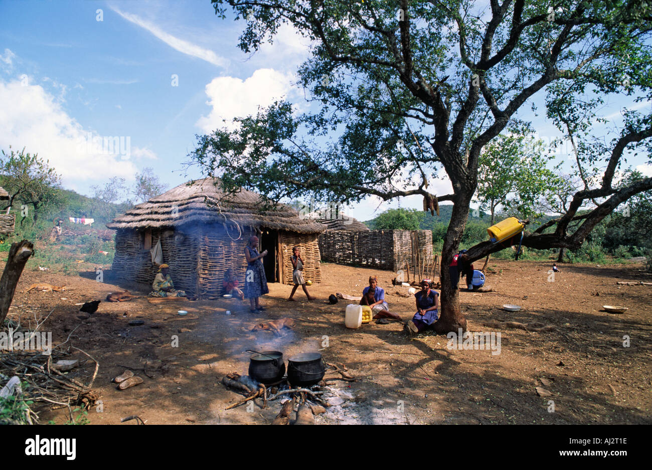 The homestead of poor rural subsistence farmers in Eswatini (Swaziland ...