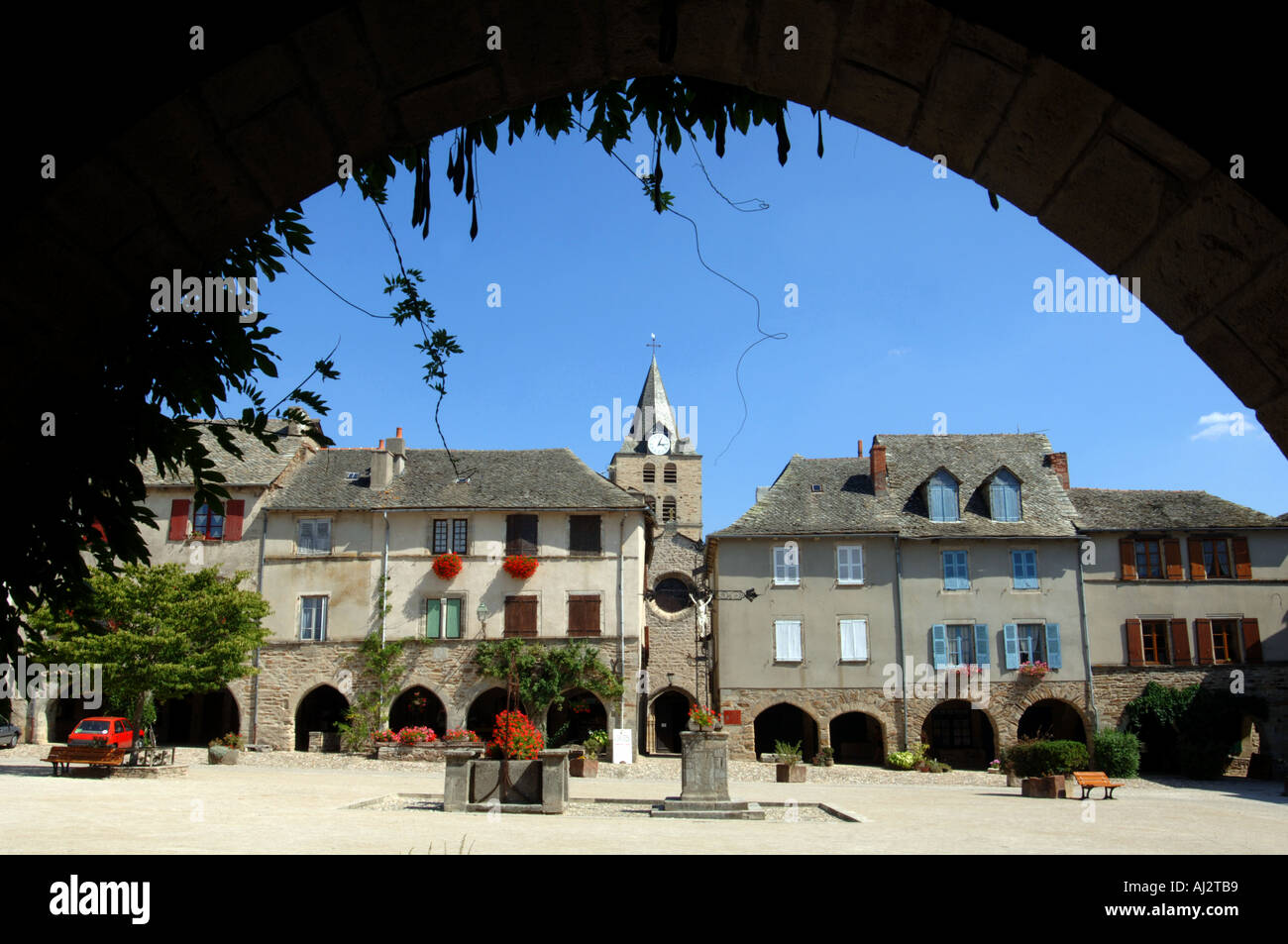 Bastide of Sauveterre de Rouergue in Aveyron France Stock Photo - Alamy