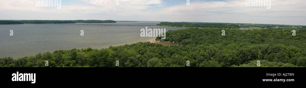 Panoramic view of Red Rock Lake (reservoir) on Des Moines River Stock ...