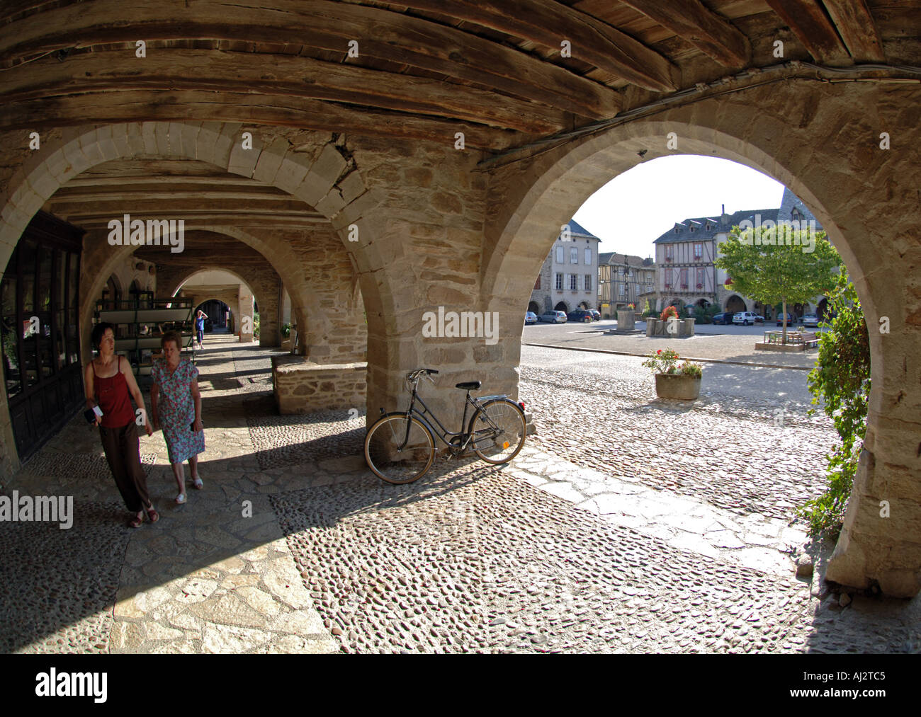 Bastide of Sauveterre de Rouergue in Aveyron France Stock Photo - Alamy