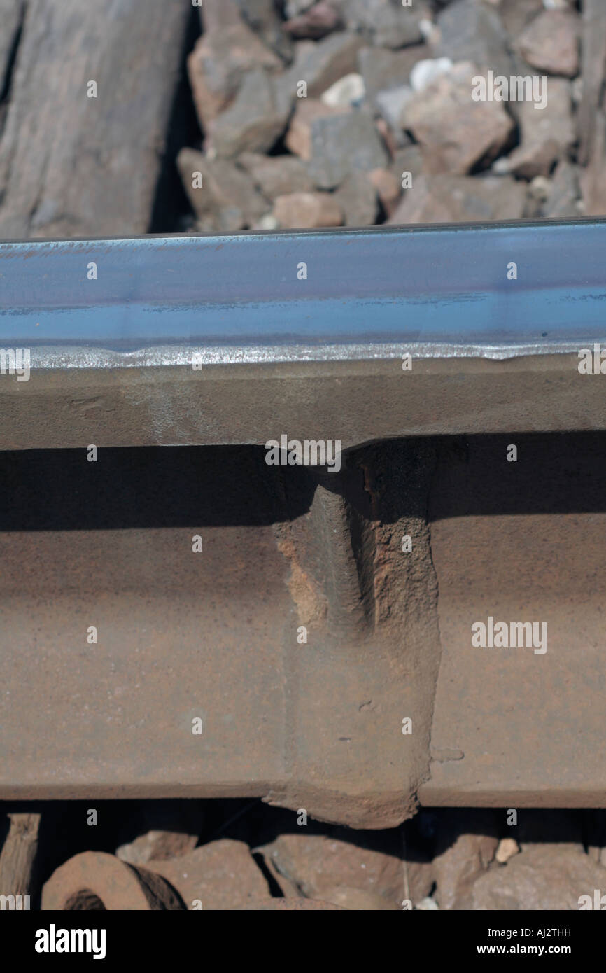 Thermite weld, used to join railroad rails Stock Photo - Alamy