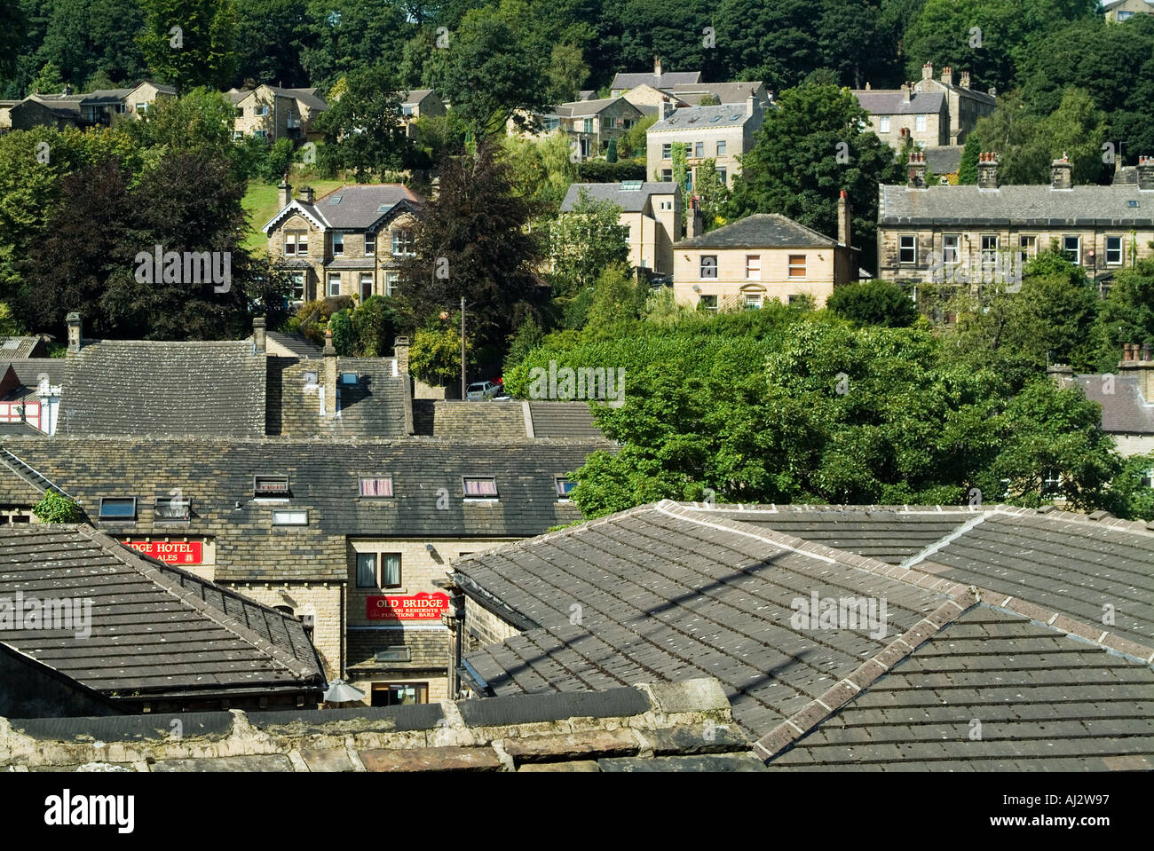 Rooftop view over Holmfirth Yorkshire Location for the filming of Last ...