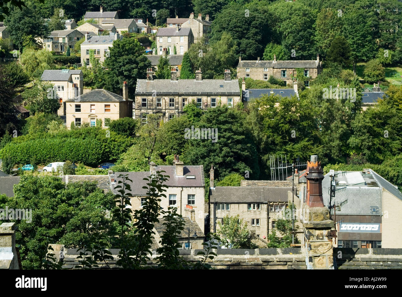 Rooftop view over Holmfirth Yorkshire Location for the filming of Last ...