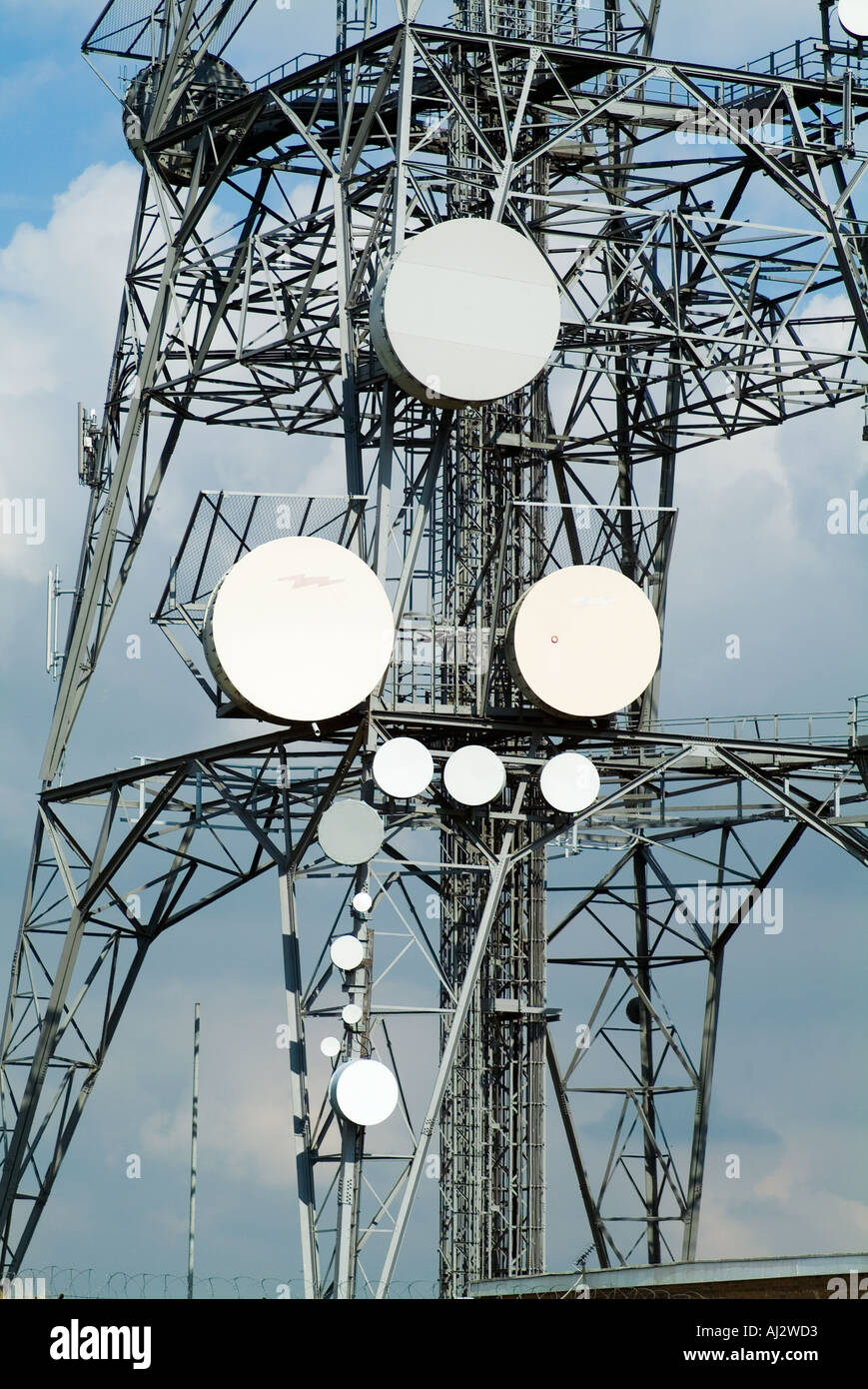 Communications mast on top of a moorland hill Stock Photo - Alamy