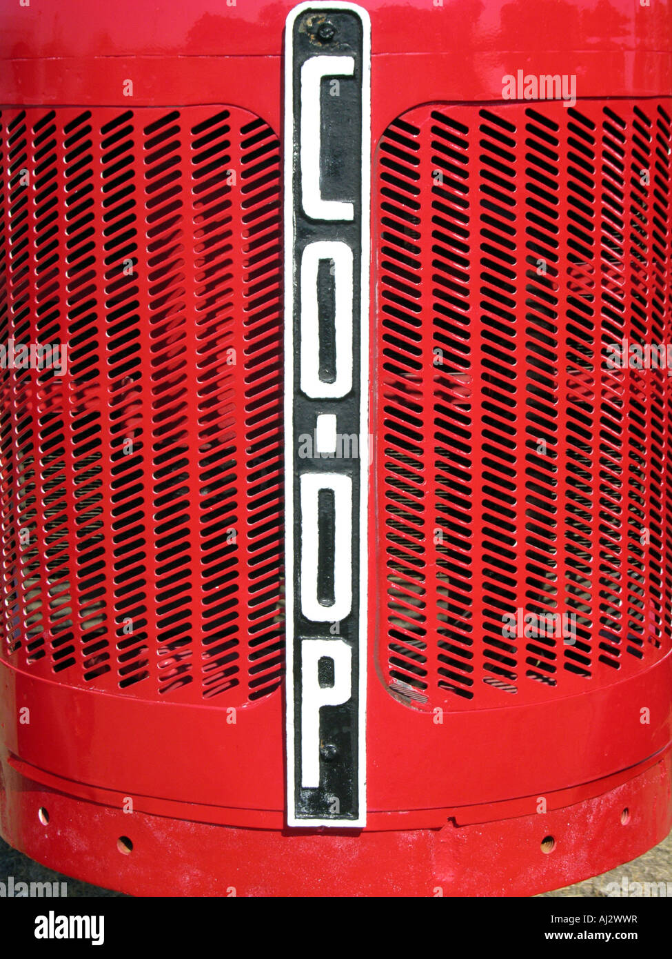 Close up of antique Co-Op Tractor Engine Stock Photo - Alamy